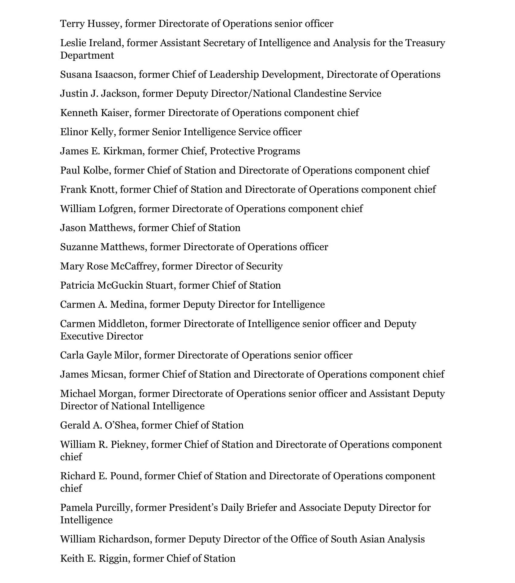 Exclusive: 72 Former CIA Officers Endorse Haspel for CIA Director